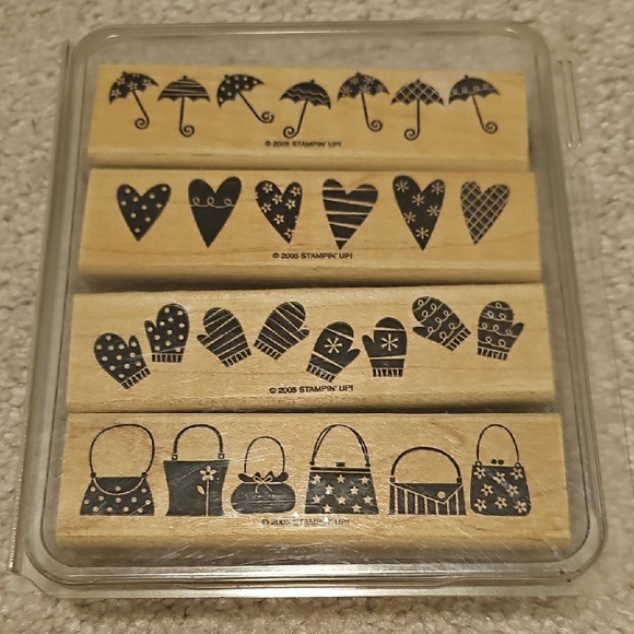 Stampin' Up! | Office | Stampin Up Wooden Stamp Set With Black Patterns ...